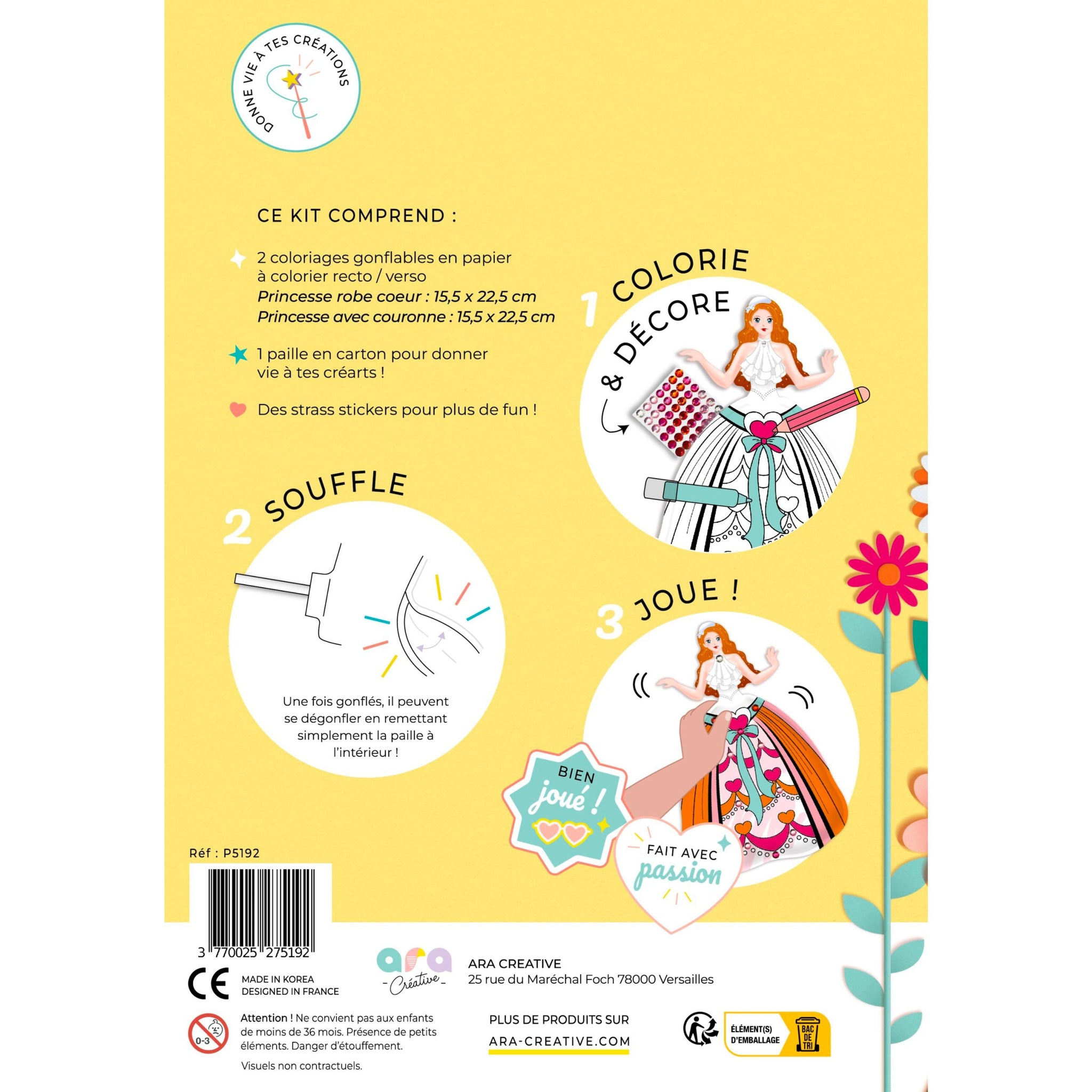 Coloriage 3D gonflable - Princesses-Ara Creative-Super Châtaigne